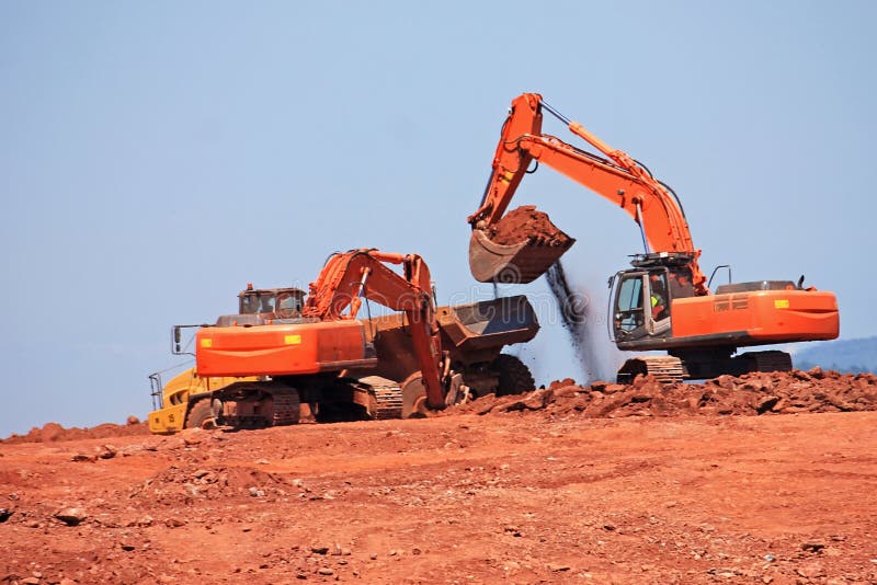 Diggers stock image. Image of working, tracks, tipper - 49757901