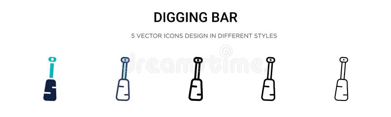 Digging Bar Icon in Filled, Thin Line, Outline and Stroke Style. Vector ...