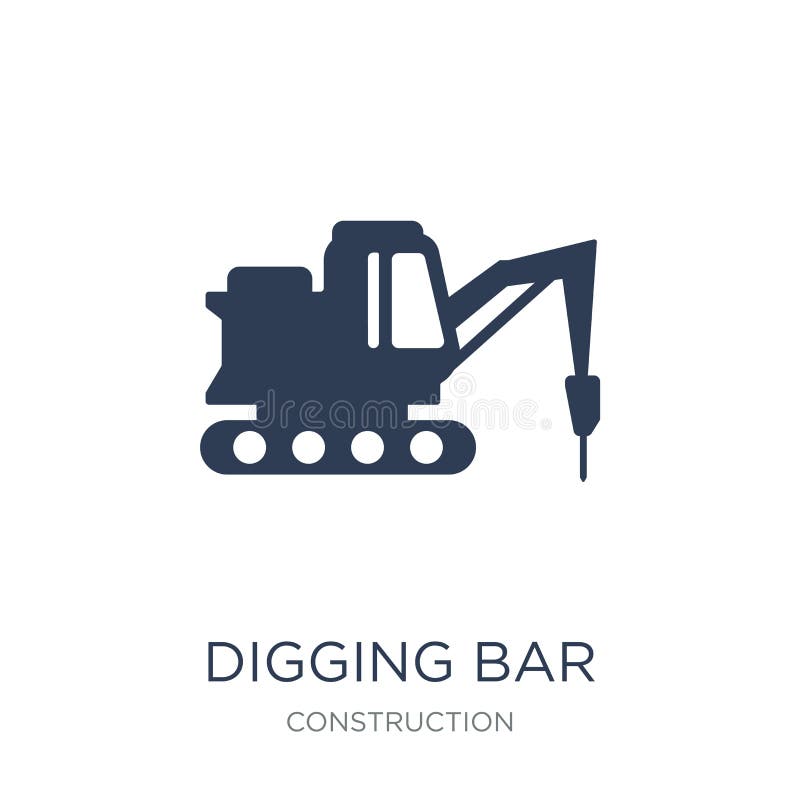 Digging Bar Icon. Trendy Flat Vector Digging Bar Icon on White B Stock ...