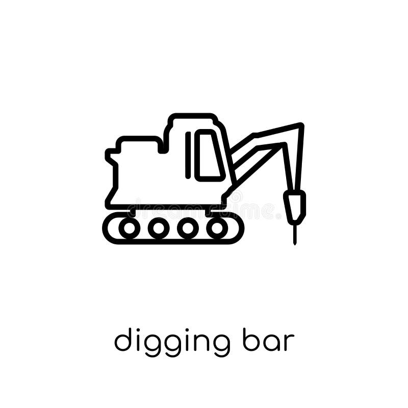 Digging Bar Icon. Trendy Modern Flat Linear Vector Digging Bar I Stock ...