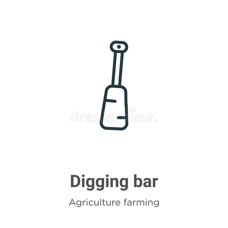 Digging Bar Outline Vector Icon. Thin Line Black Digging Bar Icon, Flat ...