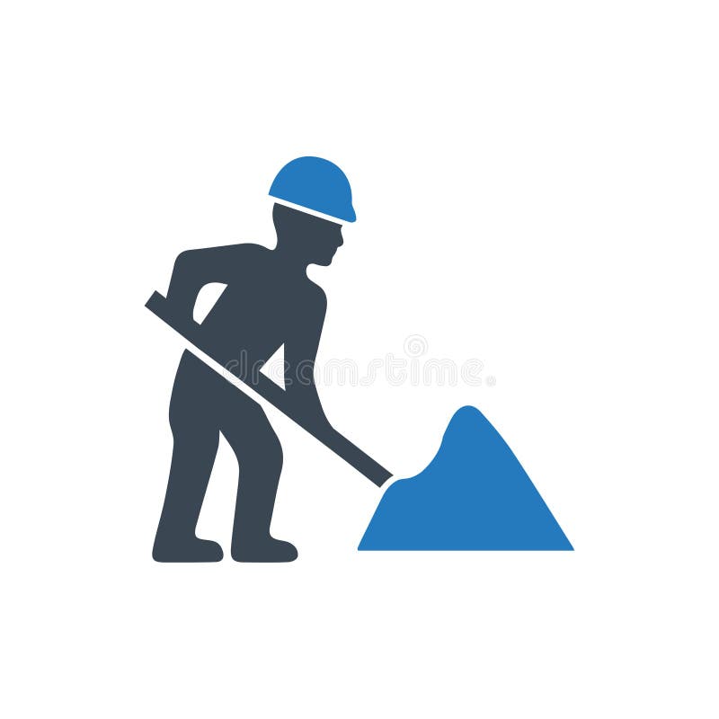 Construction digging icon stock vector. Illustration of vector - 153339593