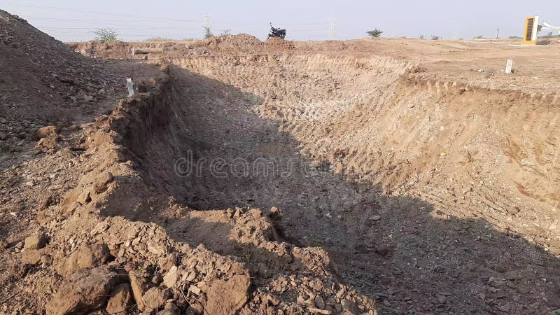 After Digging Construction Land by Excavator Mechanical Shovel. the ...