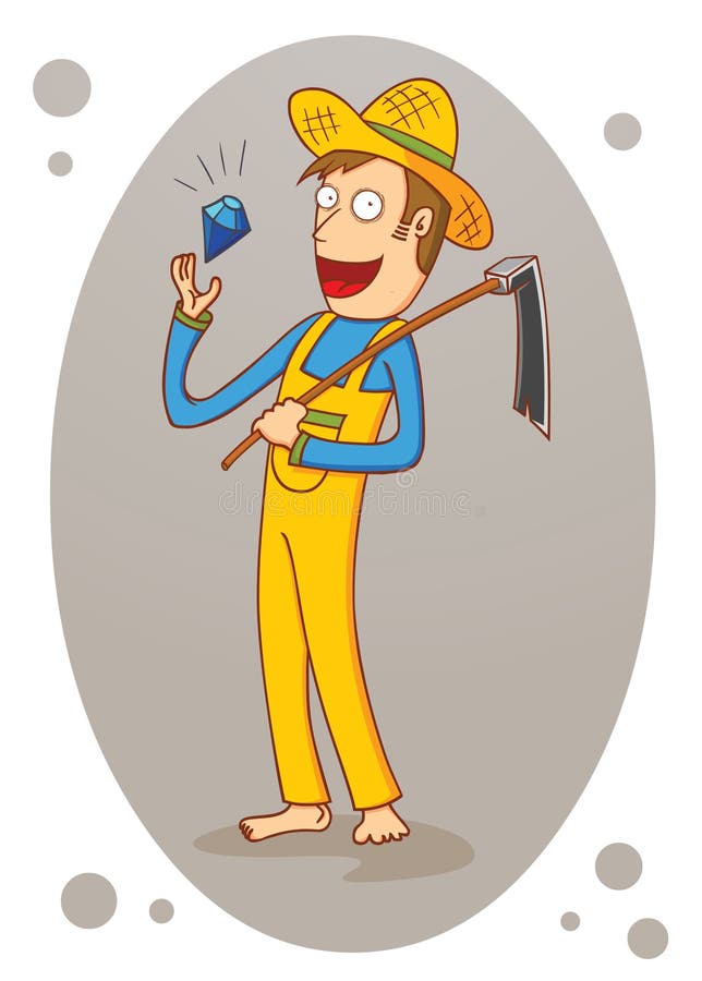 Digging for a diamond stock vector. Illustration of precious - 40102817