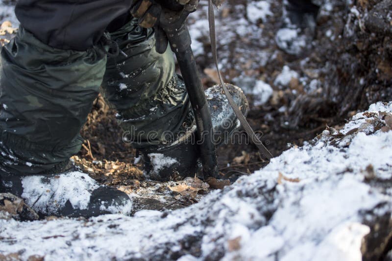 Digging the Earth in Winter Stock Image - Image of cold, warm: 108595149