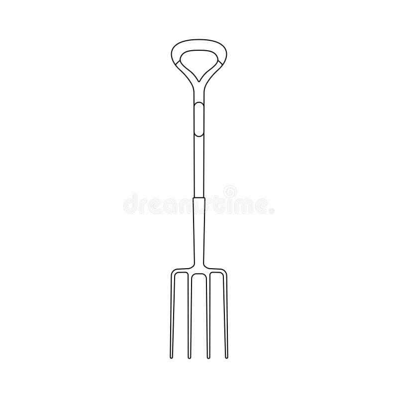 Digging Fork Silhouette. Black and White Icon Design Elements on ...