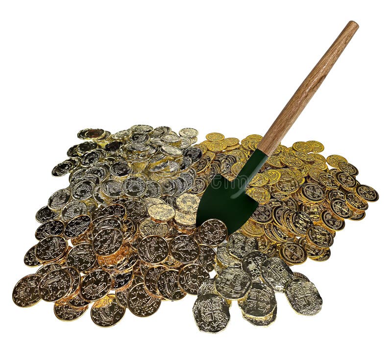 Digging through Gold Coins of Different Values Stock Image - Image of ...