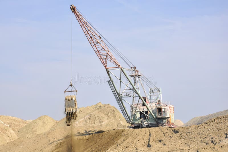 Digging Mining Excavator on Work. Stock Photo - Image of quarry, open ...