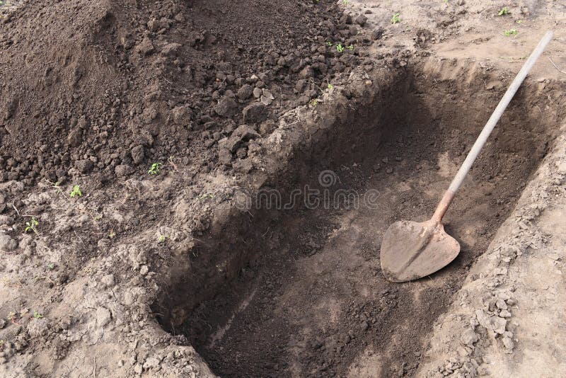 Deep Pit in the Ground. Digging a Hole. Stock Photo - Image of hole ...