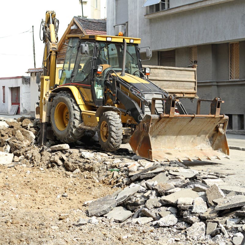 Loader Digger stock photo. Image of works, street, build - 126647042