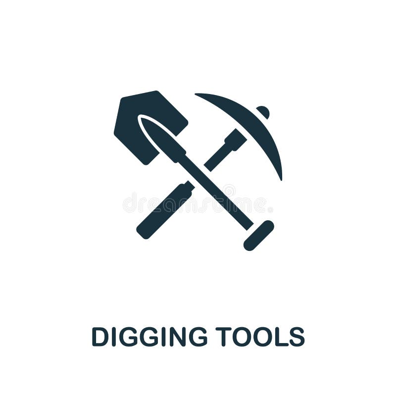 Digging Tools Icon Symbol. Creative Sign from Farm Icons Collection ...