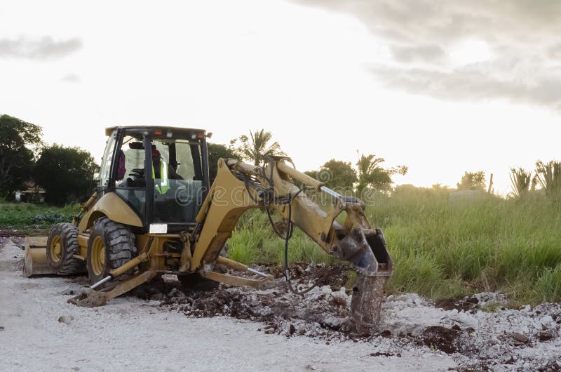 Digging a Trench at Setting Sun Stock Photo - Image of dippers, frame ...