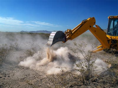 Digging Up Dust in the Desert Stock Image - Image of dirt, excavation ...