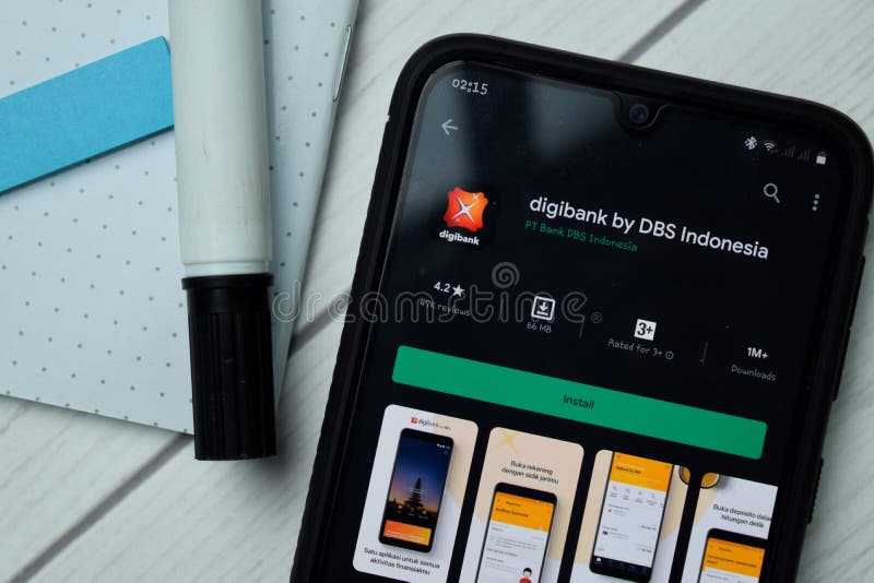 Digibank by DBS Dev App with Magnifying on Smartphone Screen. Digibank ...