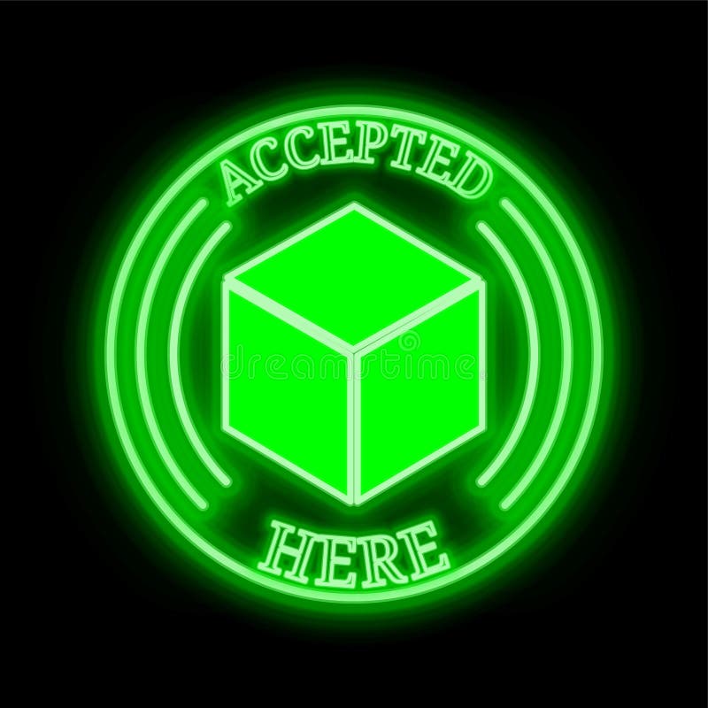 DigiCube CUBE Accepted Here Sign Stock Vector - Illustration of economy ...