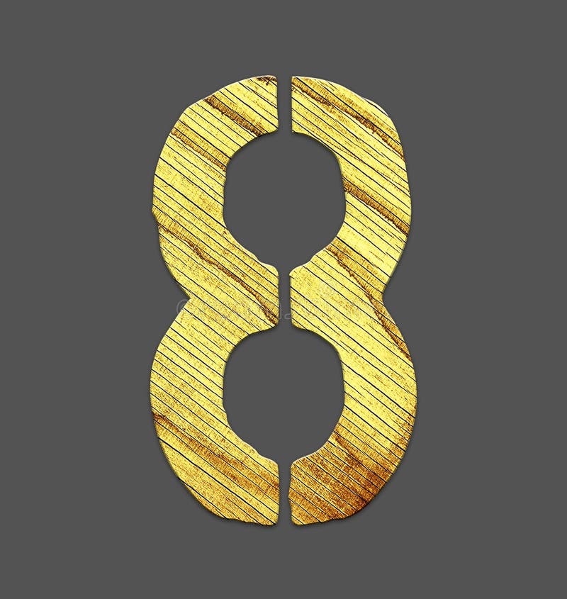 Digit 8. Alphabet from Letters, from Rusty Iron, on a Wooden Plank ...