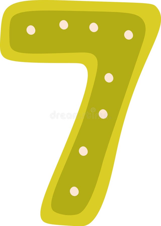 7 Digit Cartoon Alphabet stock vector. Illustration of seven - 302330317