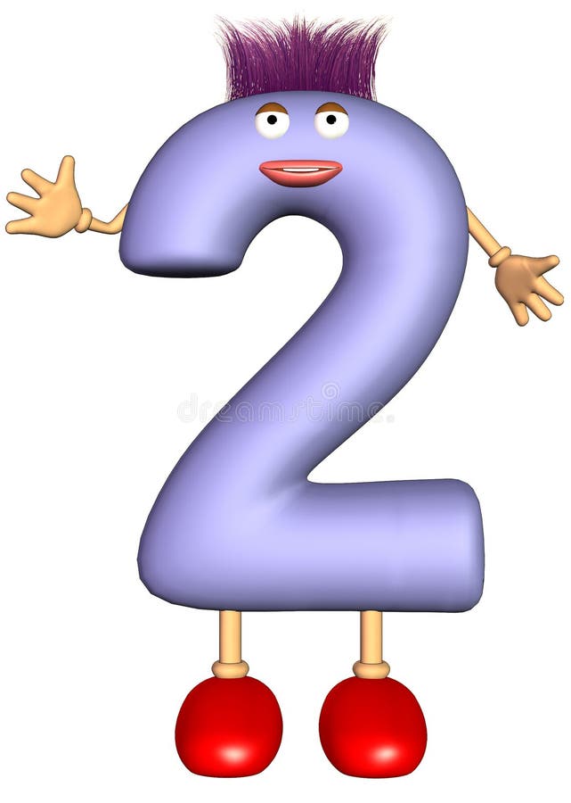 Number 2 Character with Monkey Stock Vector - Illustration of cartoon ...