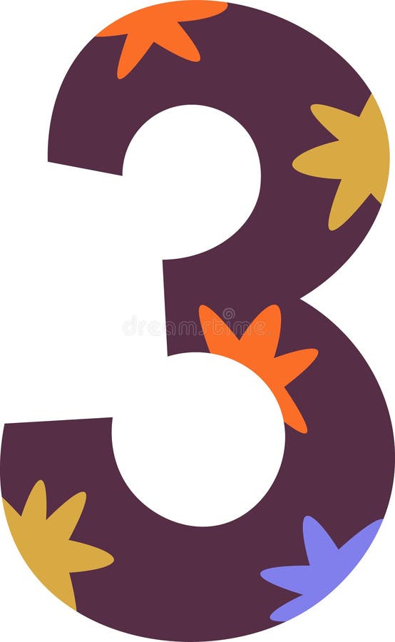 3 Digit Childish Alphabet stock vector. Illustration of three - 309786825