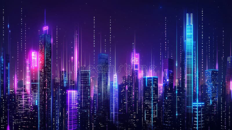 Digit Elements are Portrayed in an Illustration Symbolizing Digital ...