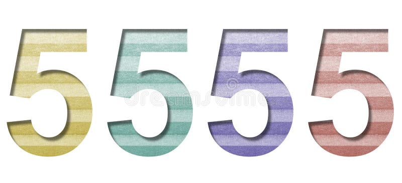 Digit Five, 5 is Cut Out of White Paper on a Background of Colored ...