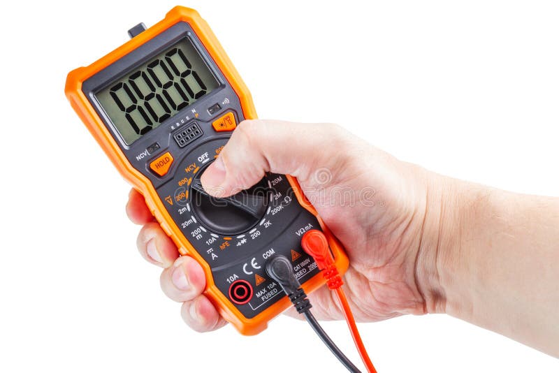 Digital Electrical Tester Multimeter in Black Case Isolated on White ...