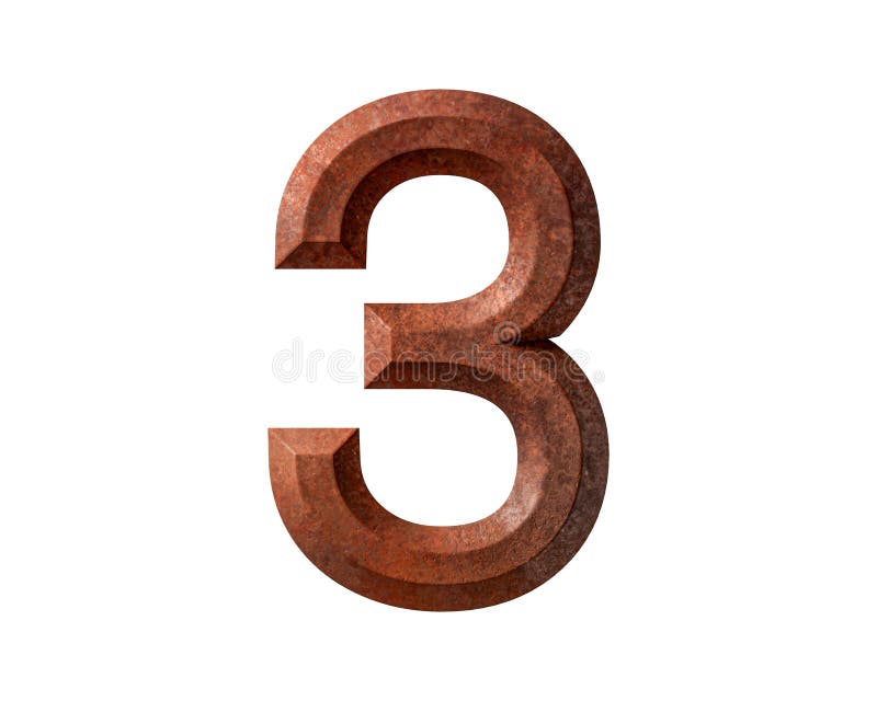 Digit made of rusty metal stock illustration. Illustration of vintage ...