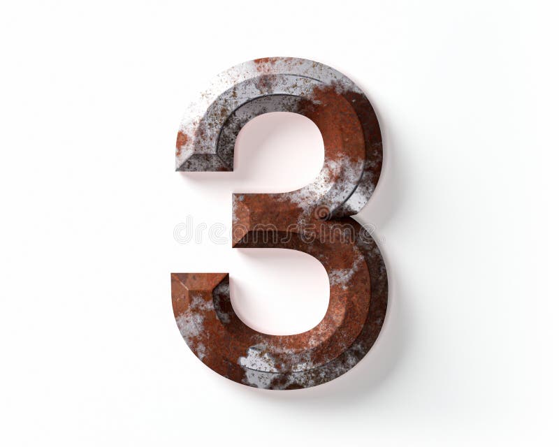 Digit made of rusty metal stock illustration. Illustration of scratch ...