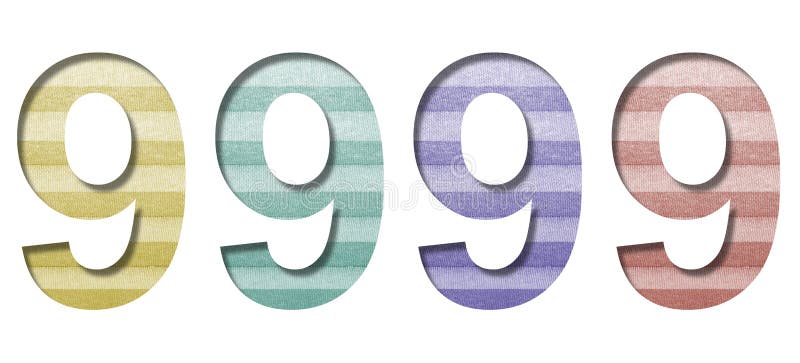 Digit Nine, 9 is Cut Out of White Paper on a Background of Colored ...