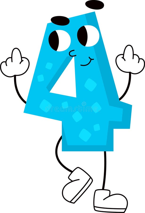 4 Digit Number Character Alphabet Stock Vector - Illustration of face ...