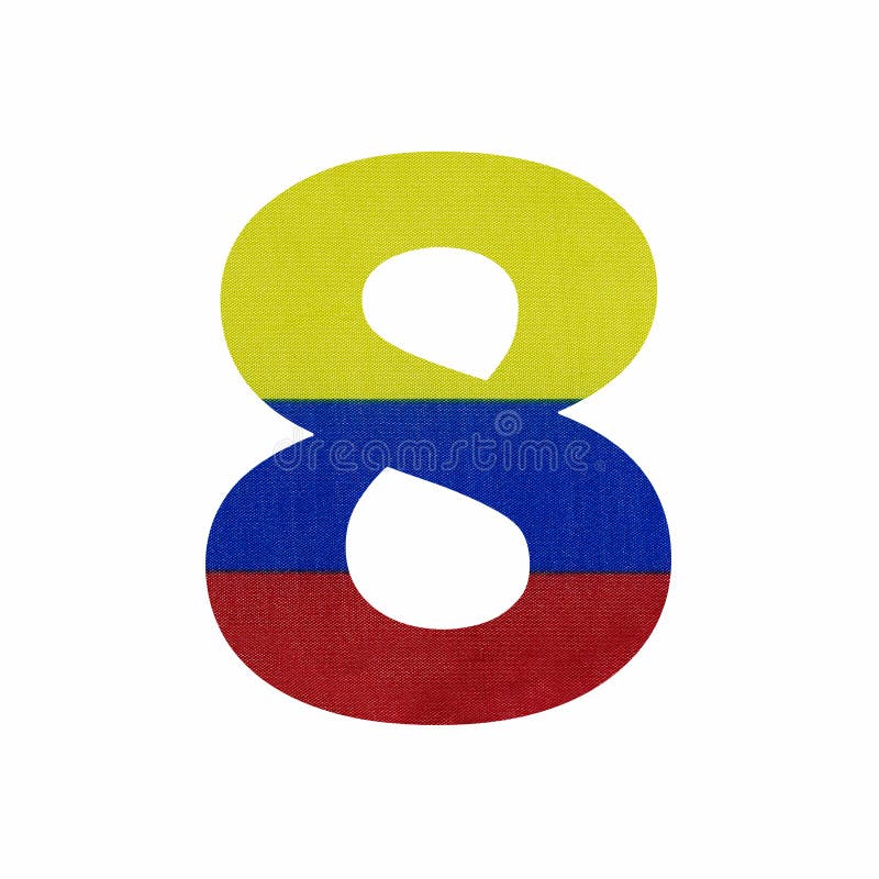 Number Digit Eight - Colombia Flag Colors Stock Illustration ...