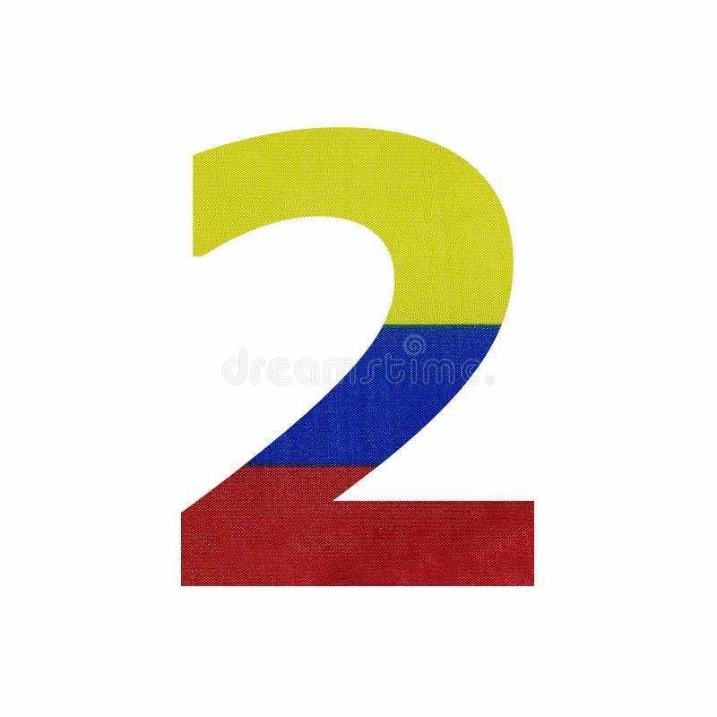 Number Digit Two - Colombia Flag Colors Stock Illustration ...