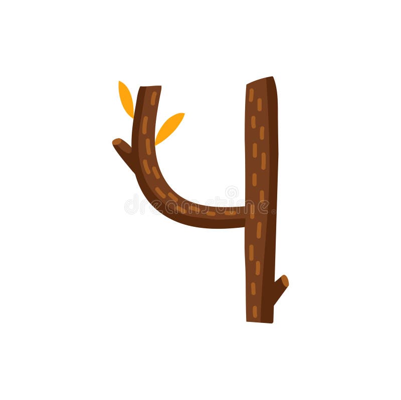 4 Digit, Number Four Figure Autumn Data Score Stock Vector ...