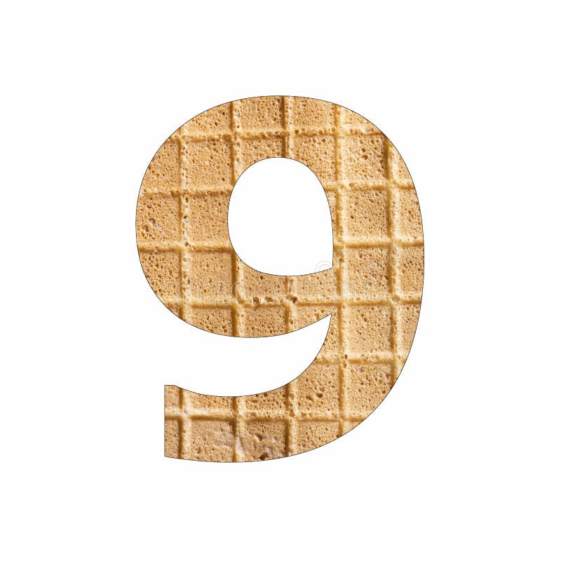 Digit Number 9 - Wafer Close-up Texture Stock Photo - Image of round ...