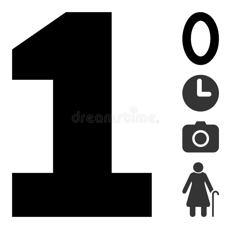 Flat Digit One Vector Icon Image Stock Vector - Illustration of ...