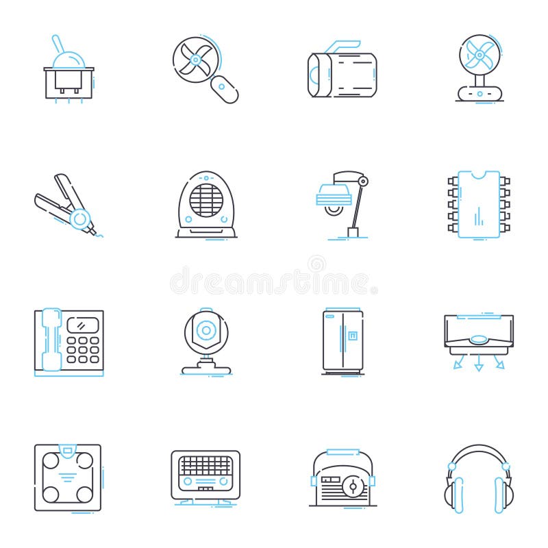 Digital Abode Linear Icons Set. Smart, Connected, Automated, Wireless ...