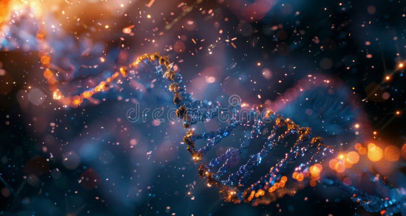 Digital Abstract Art: Double Helix DNA Stock Illustration ...