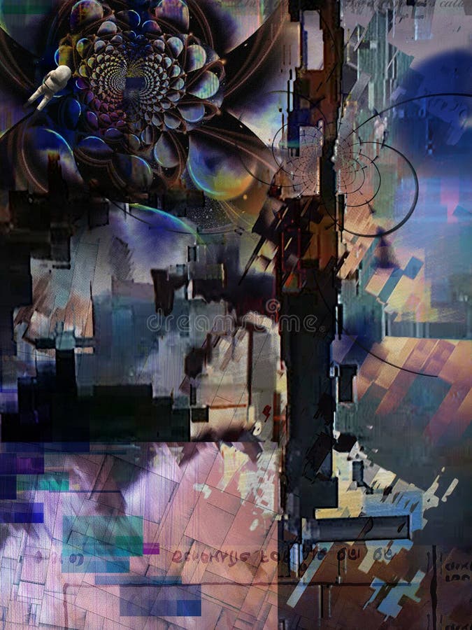 Digital Abstract Art. Glitch Effect Stock Illustration - Illustration ...