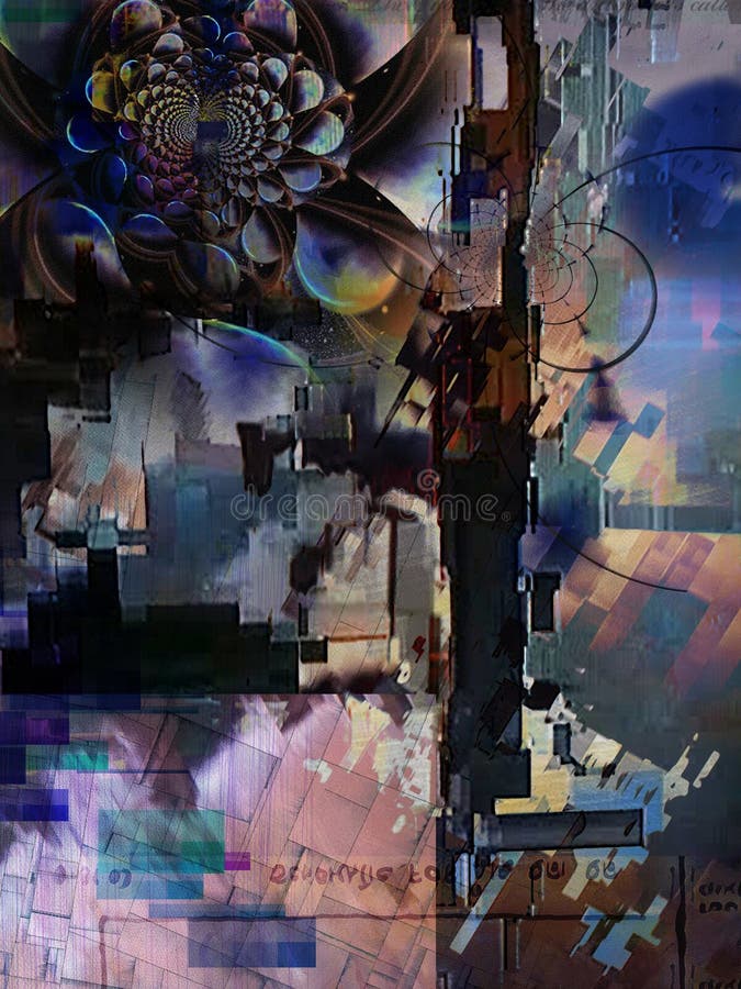 Digital Abstract Art. Glitch Effect Stock Illustration - Illustration ...
