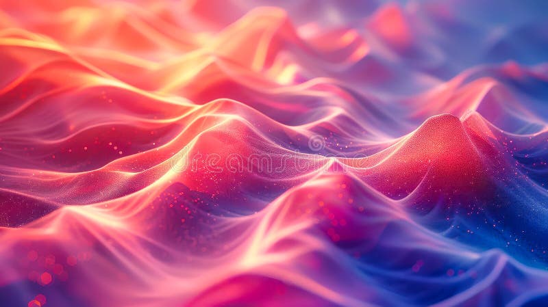 A Digital Abstract Art Piece Featuring a Deep Red Background with a ...