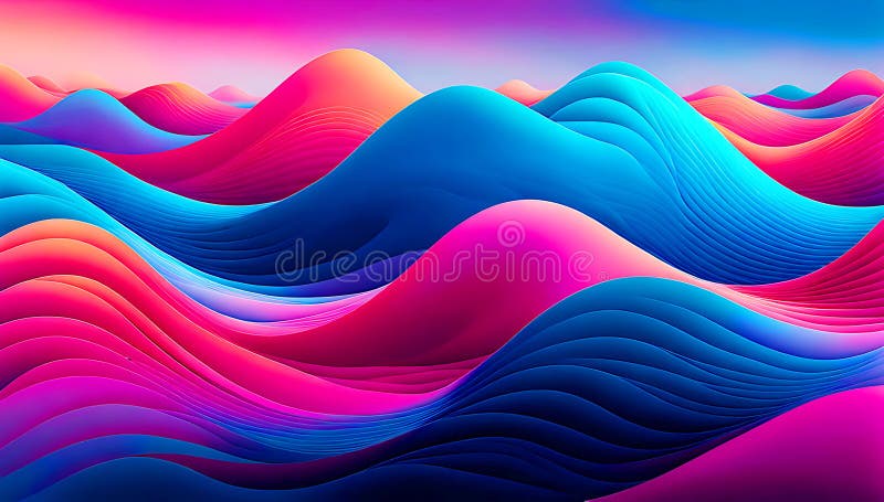 Digital Abstract Art Piece Featuring a Fluid, Wave-like Design. the ...