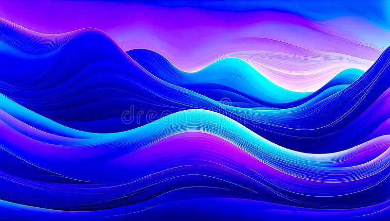 Digital Abstract Art Piece Featuring a Fluid, Wave-like Design. the ...