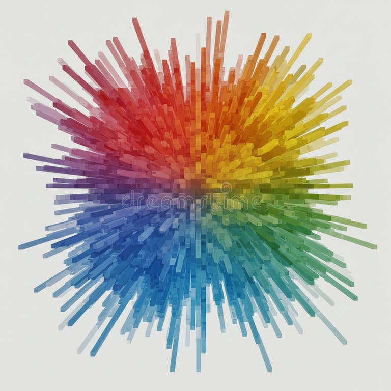A Digital Abstract Artwork Featuring an Explosion of Rectangular Prisms ...