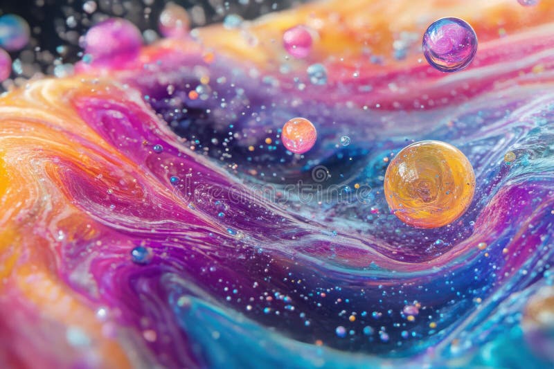 Cosmic Liquid Abstract Artwork with Vibrant Blue-purple-pink Hues ...