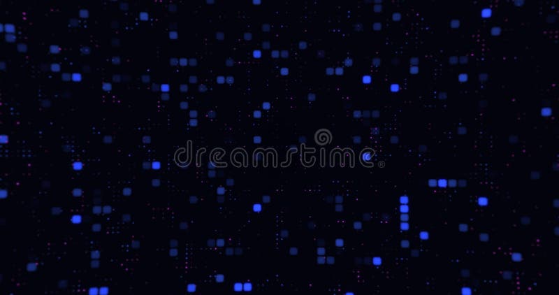 Digital Abstract Background Animation of Blue Yellow Pixel Dot ...