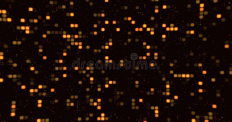 Digital Abstract Background Animation of Orange Pixel Dot Gradation ...