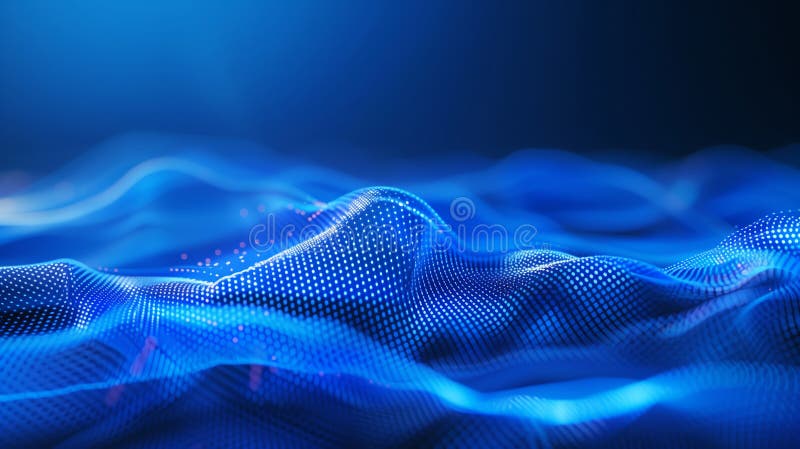 Abstract Blue Digital Wave Pattern Background. Blue, Glowing Waves ...