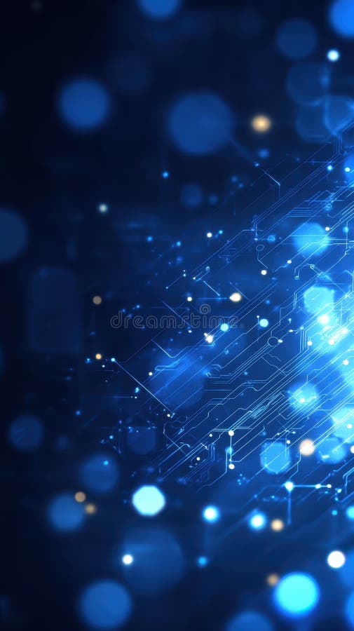 Digital Abstract Background with Blue Lights and Circuits Stock ...
