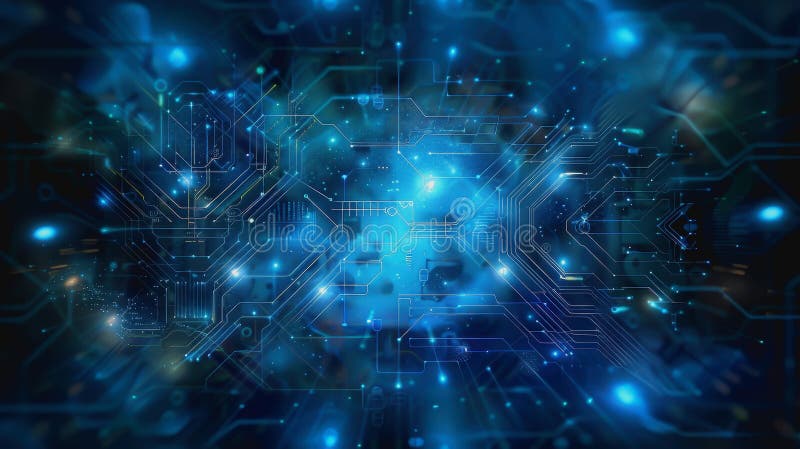 Digital Abstract Background with Blue Technology Graphics and ...