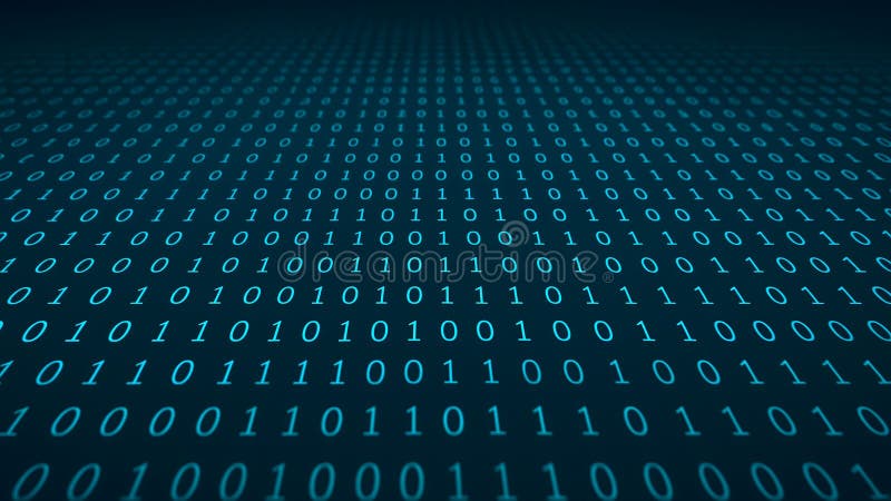Digital Binary Code Flowing Deep Perspective Data Technology Generated ...